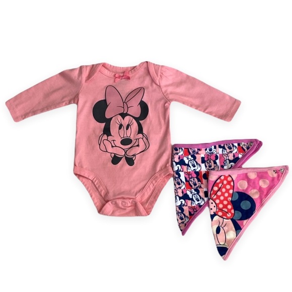Disney | One Pieces | 525 Minnie Mouse Bodysuit And Bibs | Poshmark